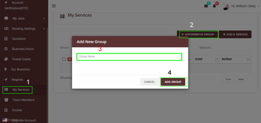 How to add services – Service providers portal