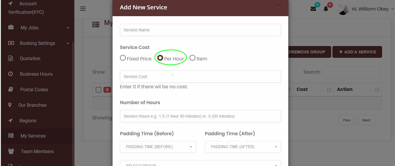 How to add services – Service providers portal